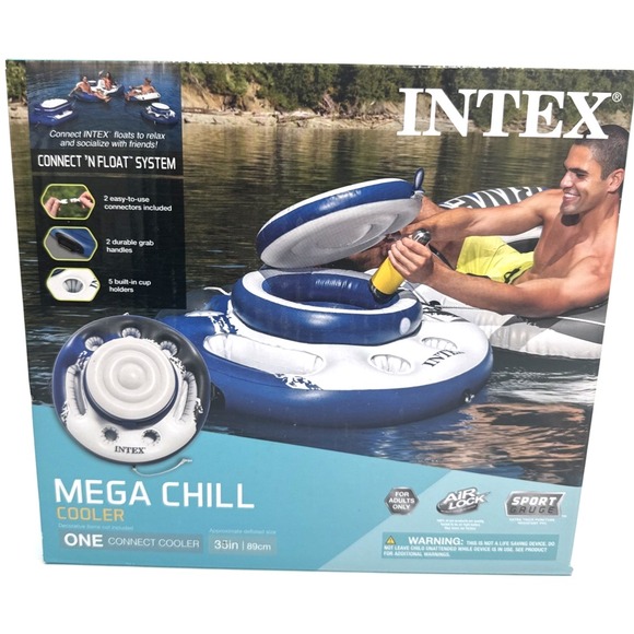 Party Supplies | Intex Inflatable Mega Chill Cooler Pool Float With 5 ...